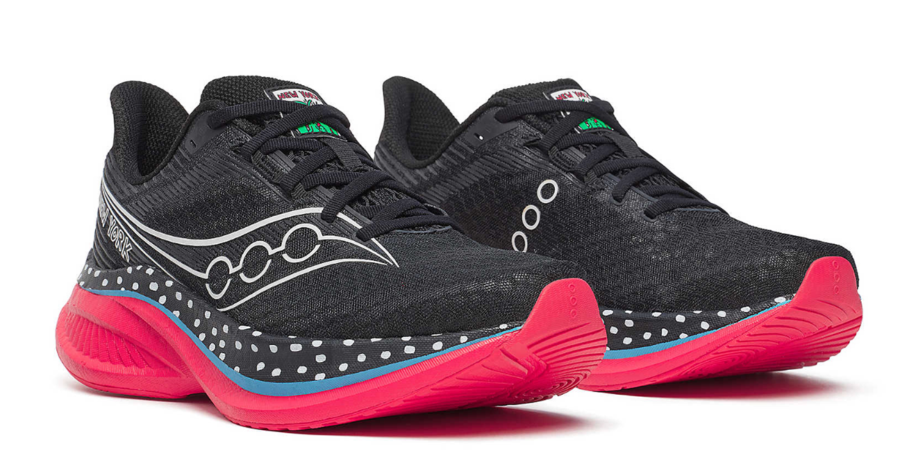 A Saucony Endorphin Speed 5 with Keith Haring artistic vibes